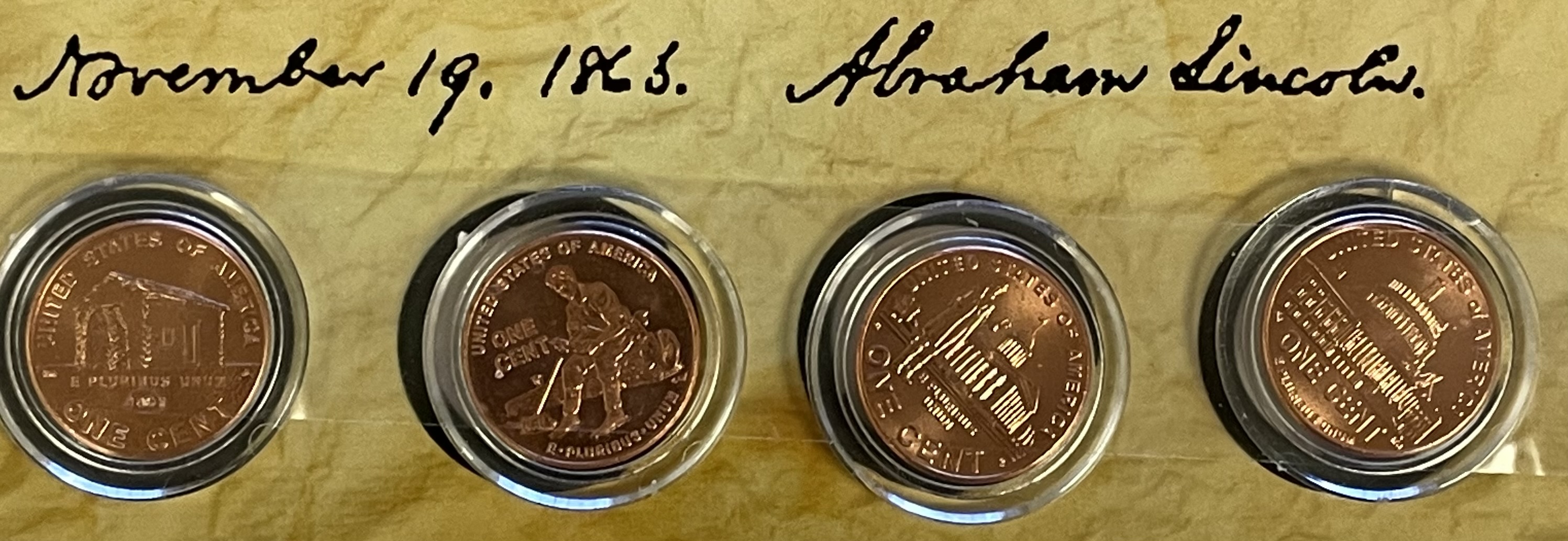 1863 Abraham Lincoln's Gettysburg Address w/All (4) 2009 Issued Lincoln ...