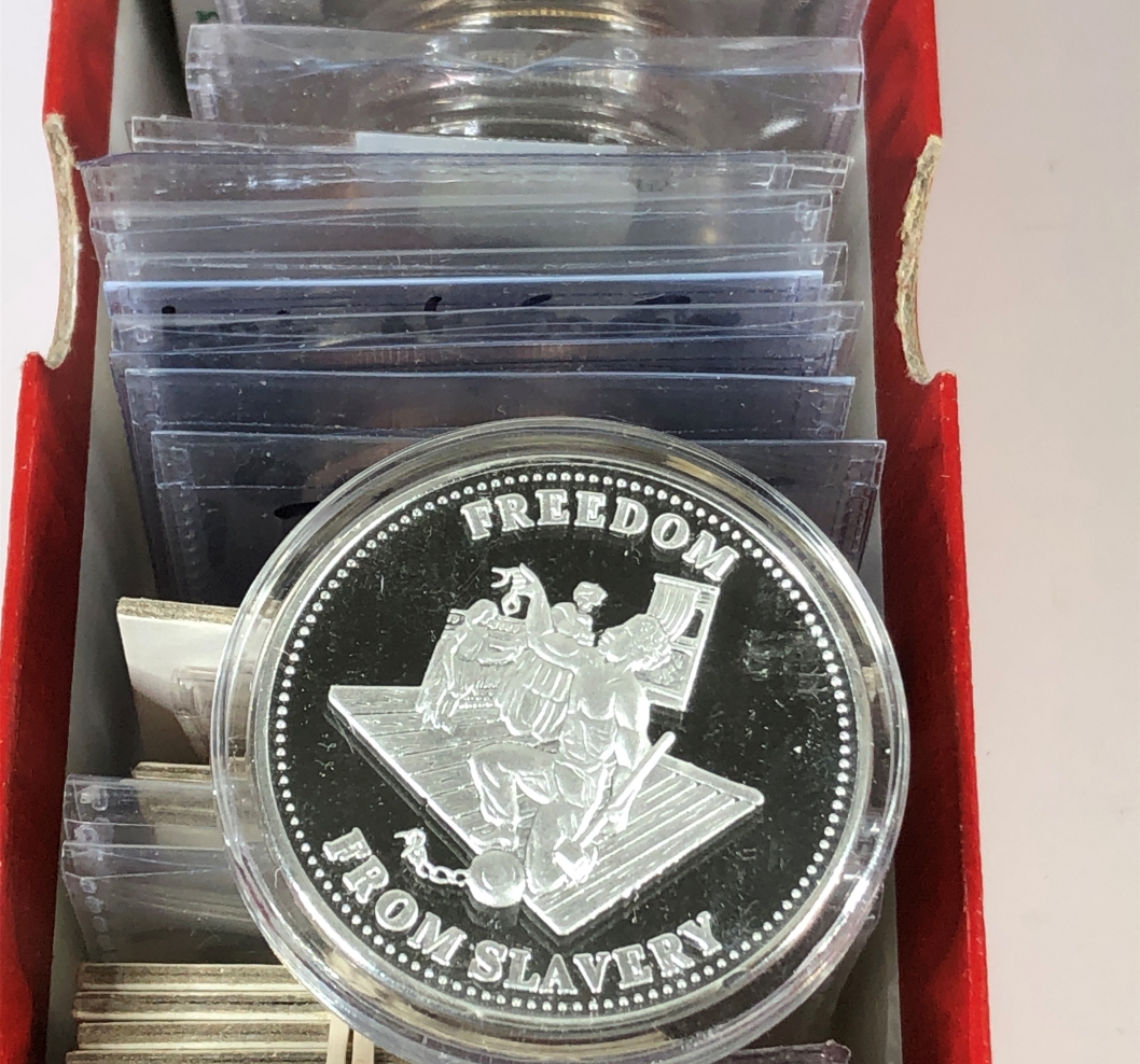 Over 2 Pound Box of Coins, Tokens Medals Enhanced with Gold & Lots of ...