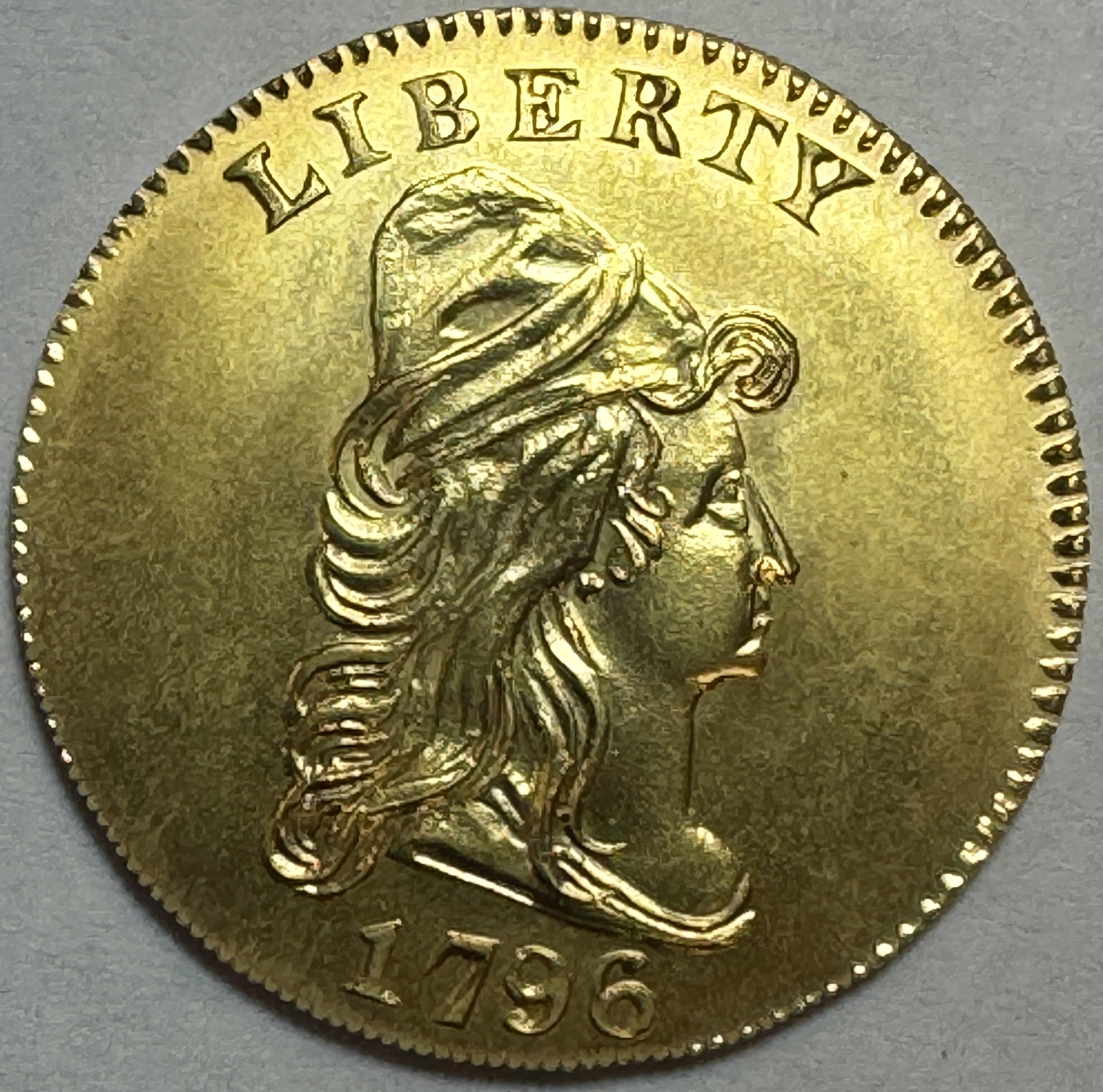 22K Pure Gold 1796 $2 1/2 Capped Bust Quarter Eagle Replica - 4.6 Grams ...