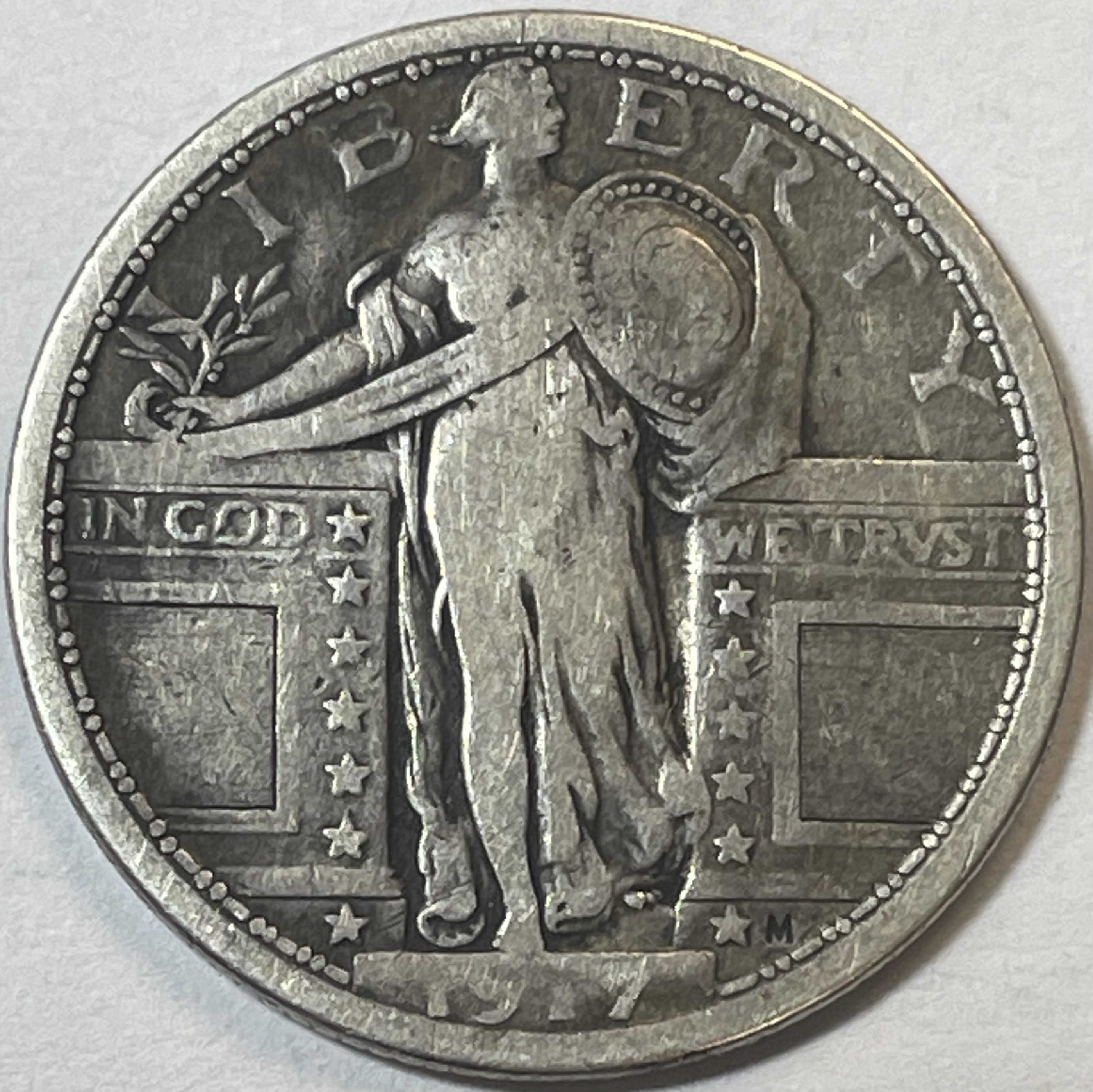 1917 Type I Bare Breast Standing Liberty Silver Quarter | Property Room