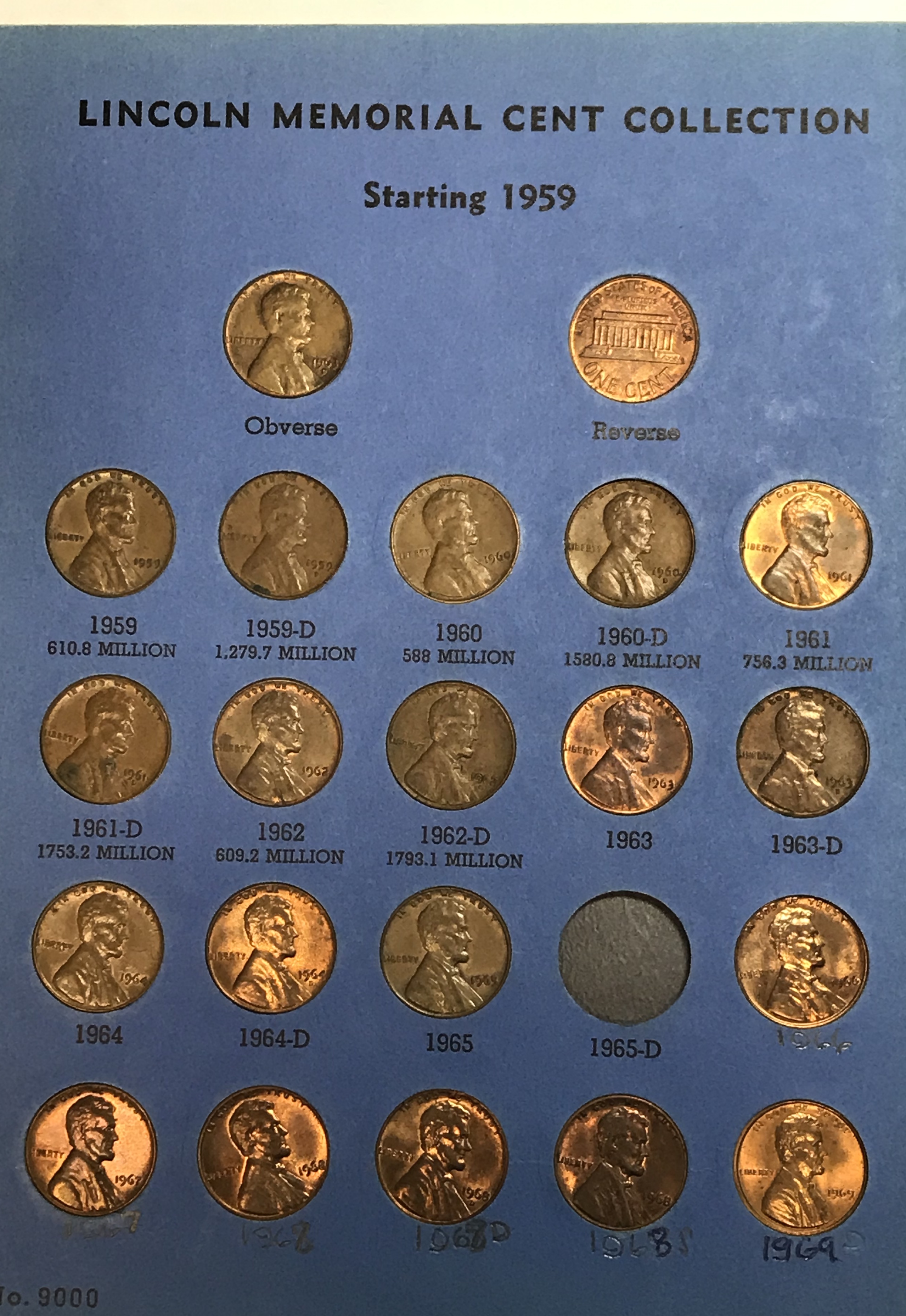 Lincoln Cent Collection from the 1940's, 1950's and 1960's | Property Room