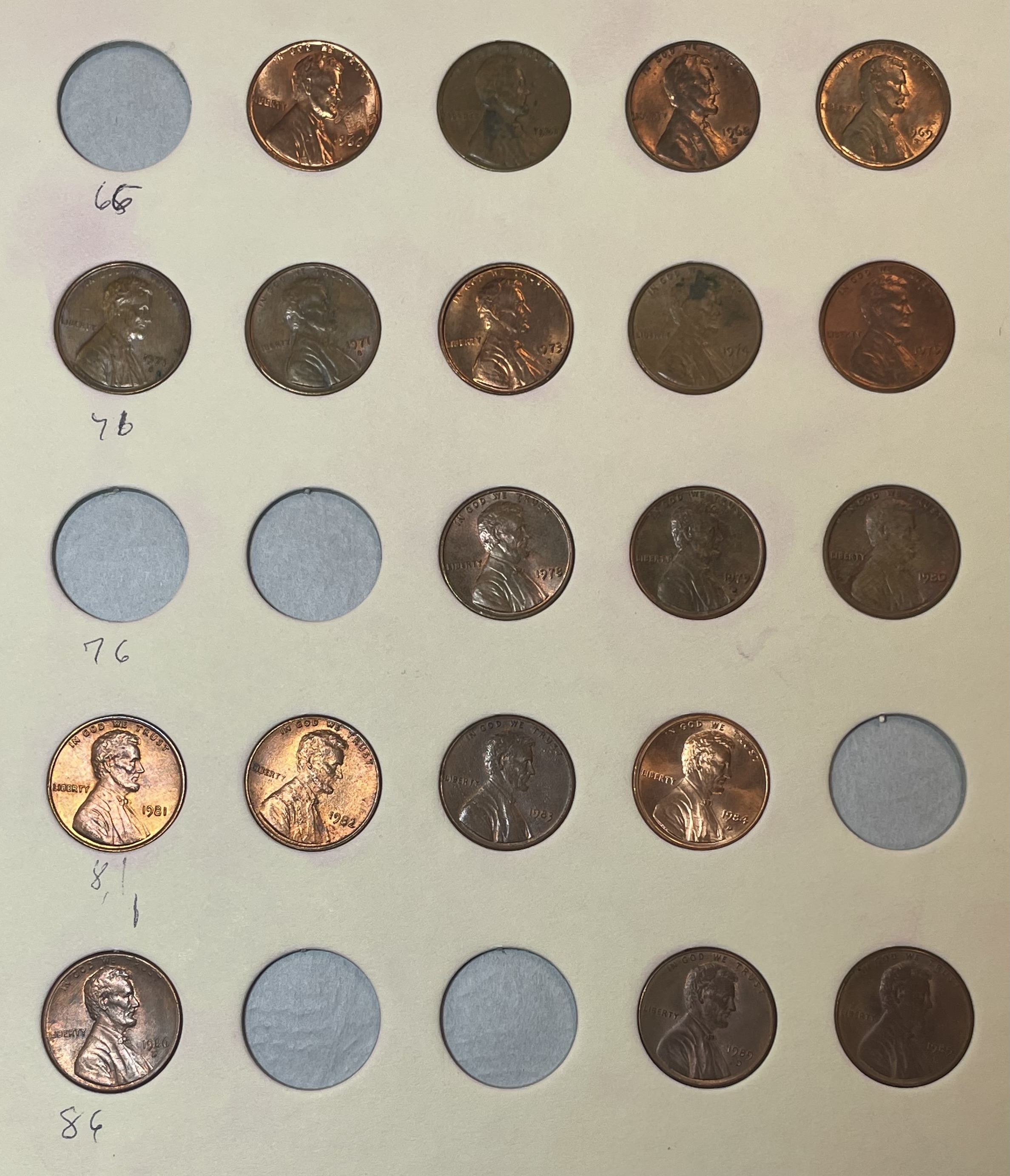 Lincoln Cents Collection in Archival Quality Folder - 45 Coins Included ...