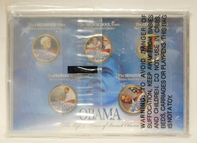 24K Gold Plated Colorized Quarter Set - Barack Obama Coin Collection ...