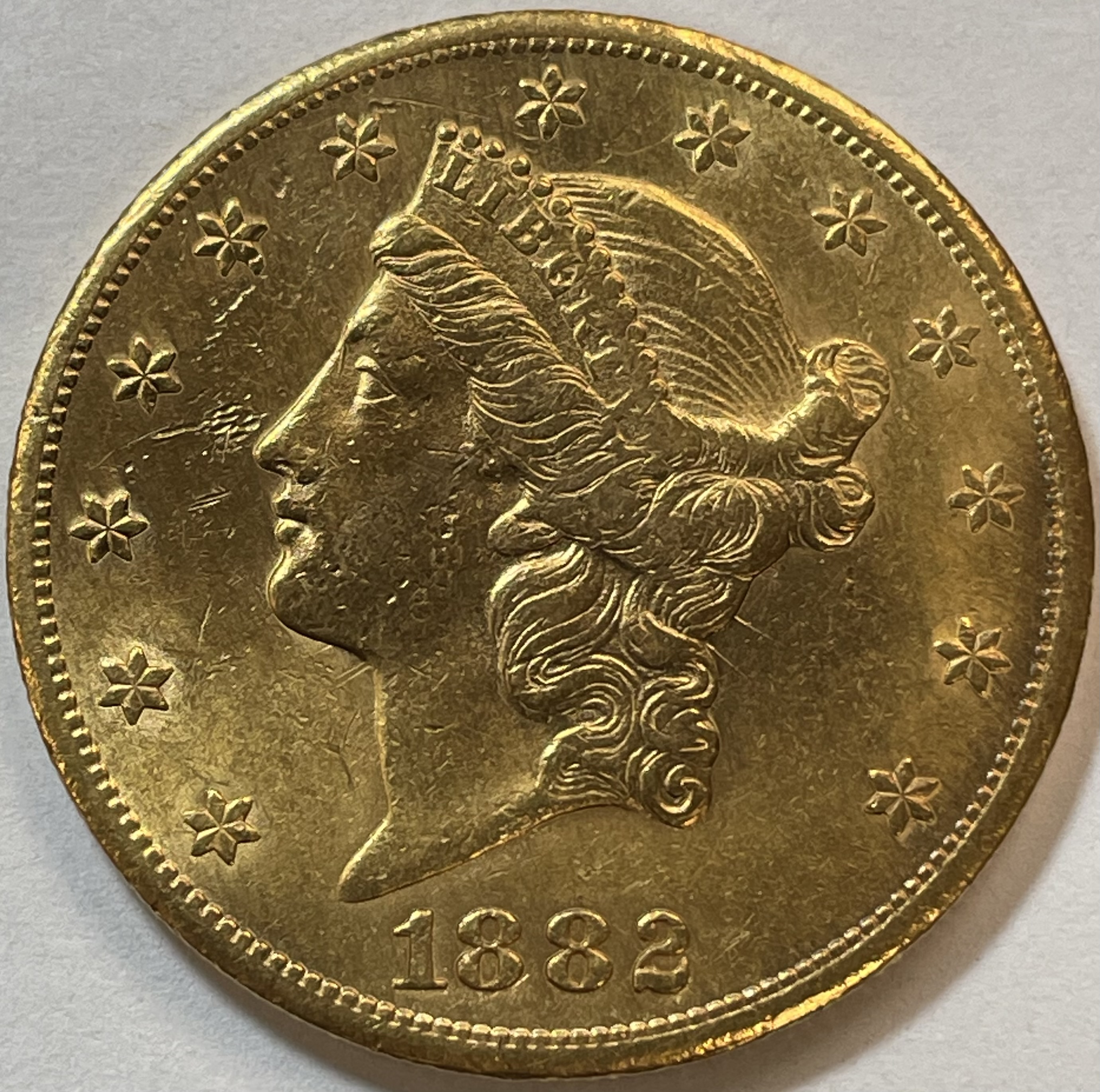 RARE HIGH GRADE 1882-CC Carson City Minted $20 Liberty Gold Coin ...