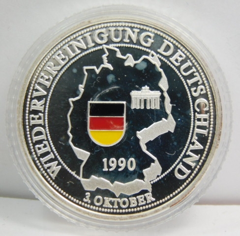 1990 Germany Reunification .999 Fine Silver Commemorative Coin/Medal ...