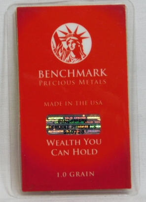 1 Grain of .999.9 Fine Gold - Benchmark Certificate of Authenticity ...