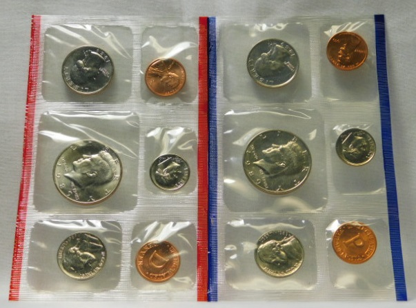 1989 US Mint Uncirculated Coin Set with both P and D Mint Marks in ...