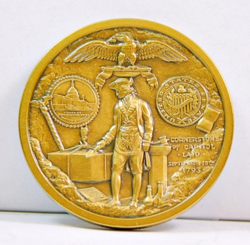 Bronze Medal Commemorating the Laying of the Cornerstone of the Capitol ...