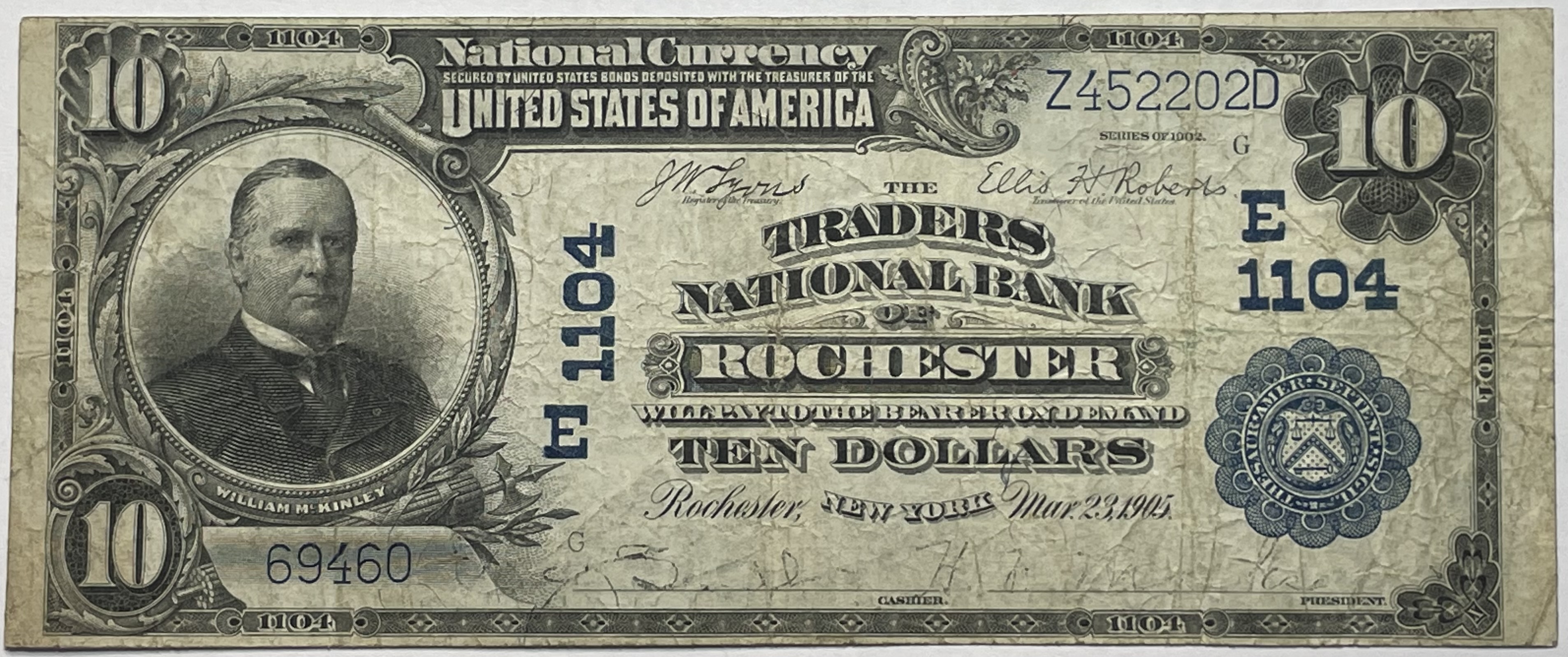 Series 1902 $10 Traders National Bank of Rochester, NY National ...