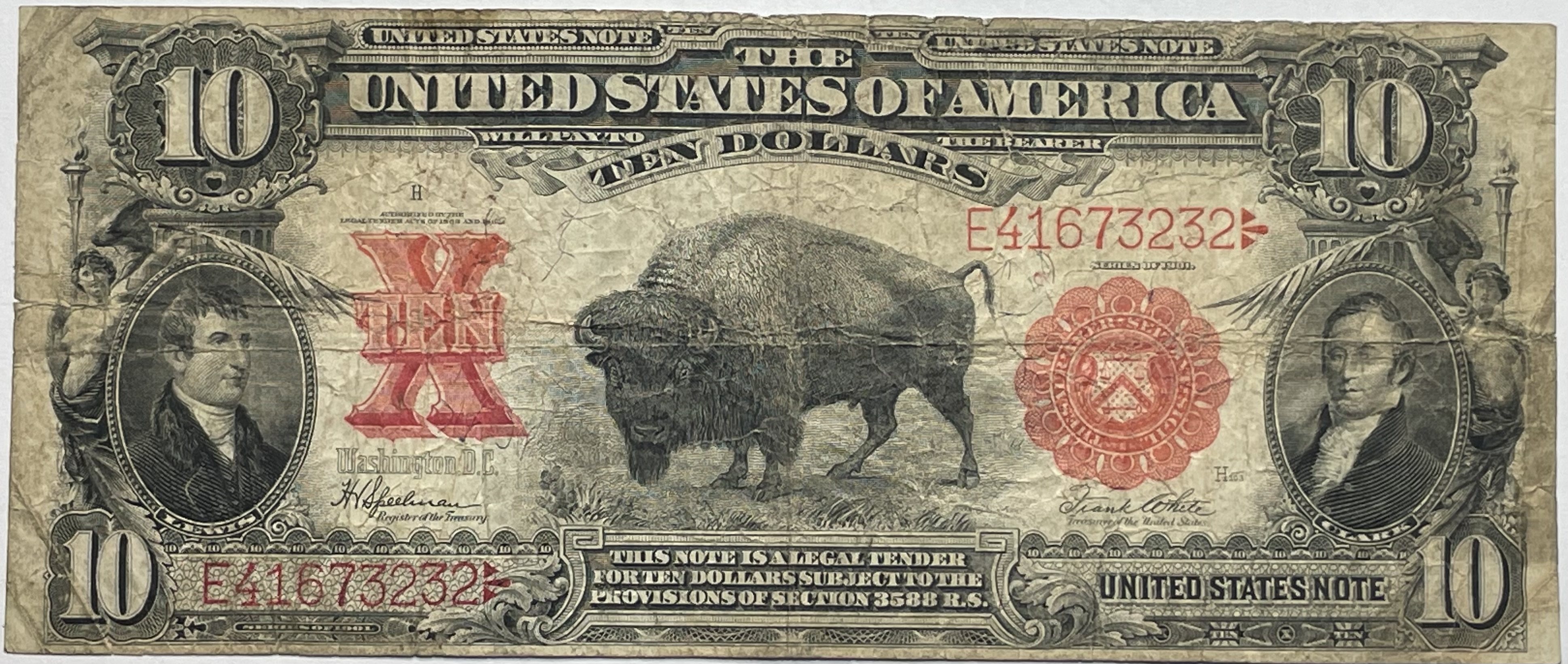 1901 $10 Bison Large Size U.S. Legal Tender Note | Property Room