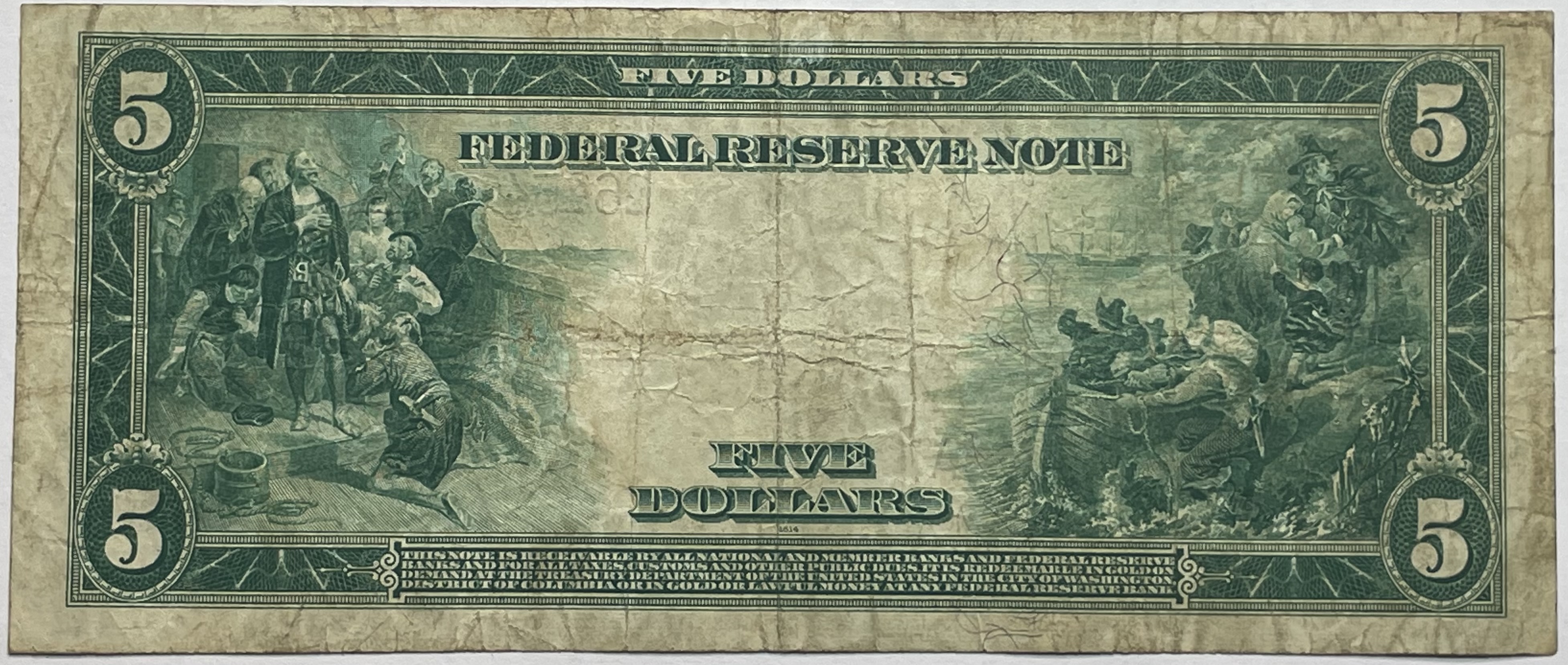 Series 1914 $5 Large Size Federal Reserve Note - Federal Reserve Bank ...