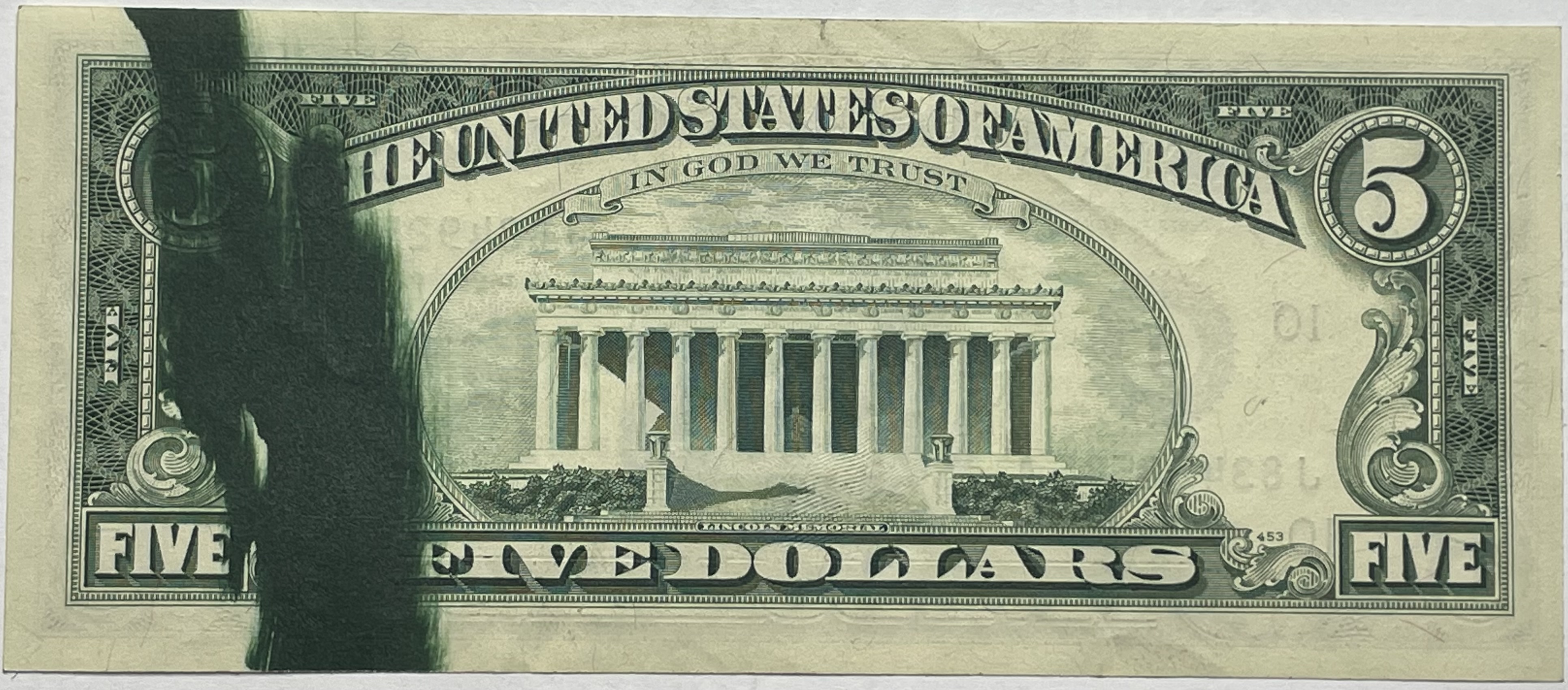 MINT ERROR 1977A $5 Federal Reserve Note w/Major Ink Smear Error on ...