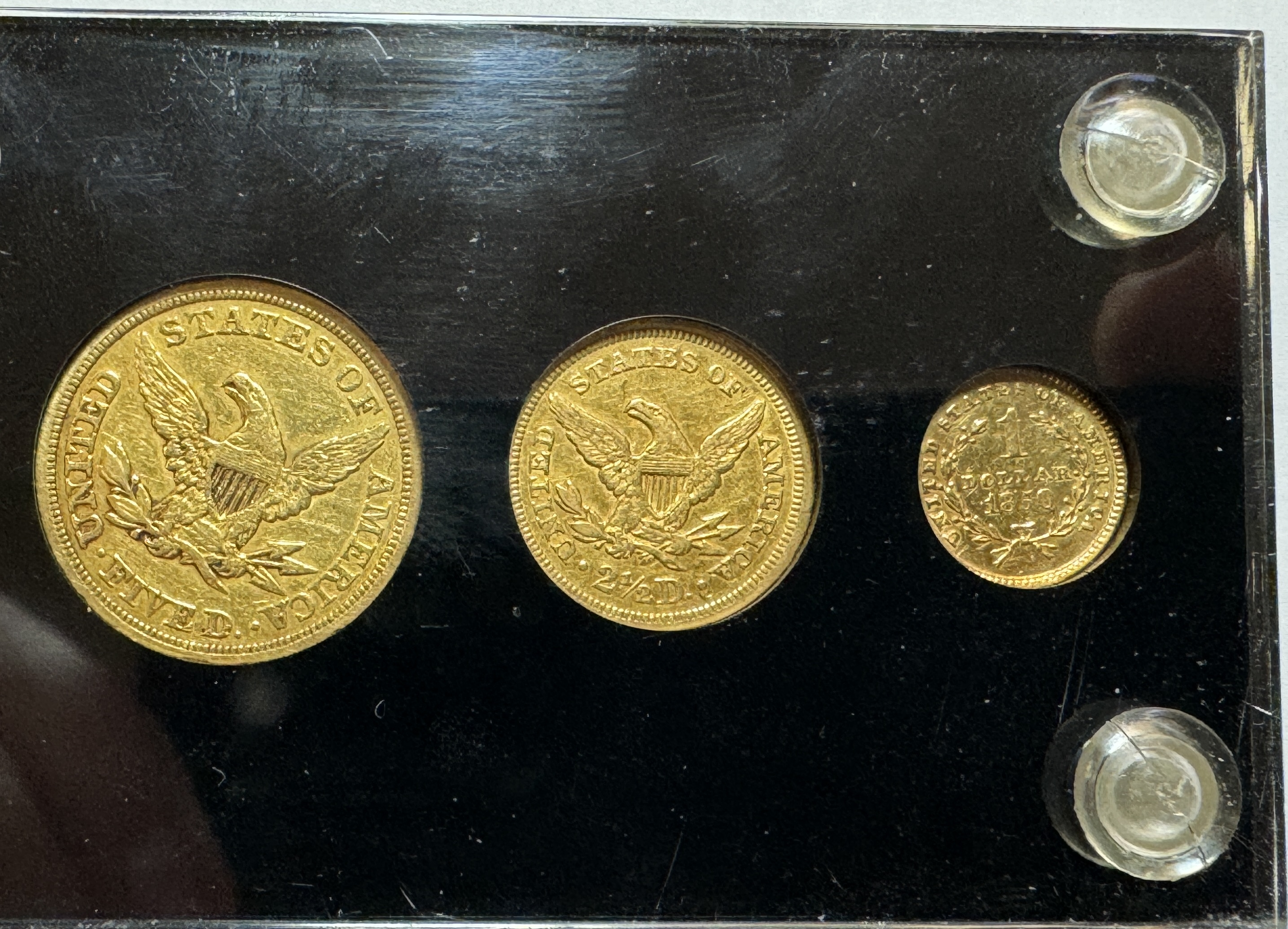 RARE 1850 U.S. Gold Type Set in Capital Plastic Holder | Property Room
