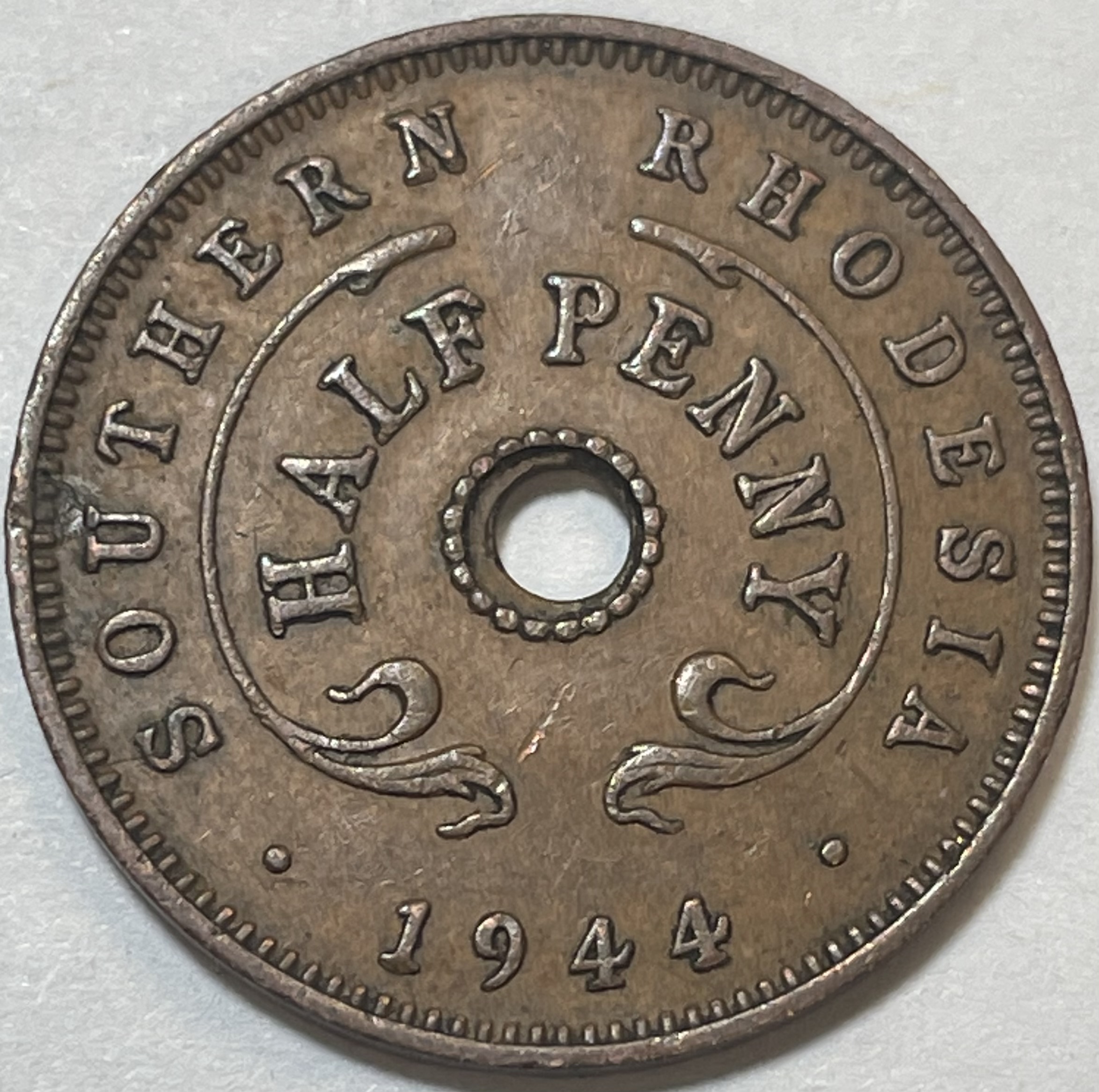 1944 Southern Rhodesia Half Penny - King George VI | Property Room