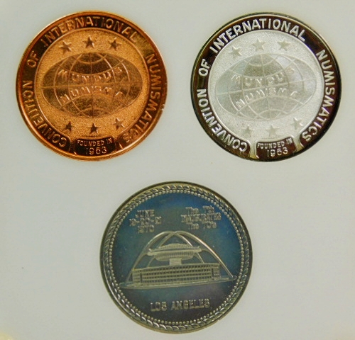 Set of (3) 1970 Convention of International Numismatics Coins - 1 oz ...