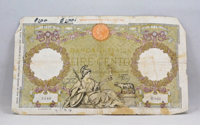 Large Italian Bank Note | Property Room