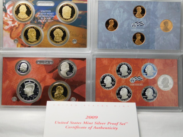2009 United States Mint SILVER Proof Set - with Presidential Dollars ...