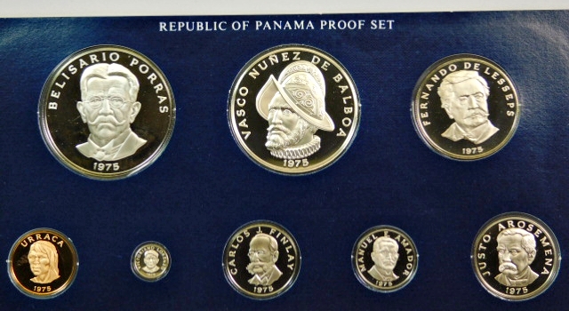 1975 Republic of Panama Silver Proof Set - Minted at the Franklin Min ...