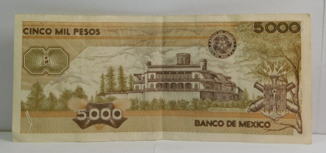 1987 Mexico 5000 Peso Circulated Banknote | Property Room