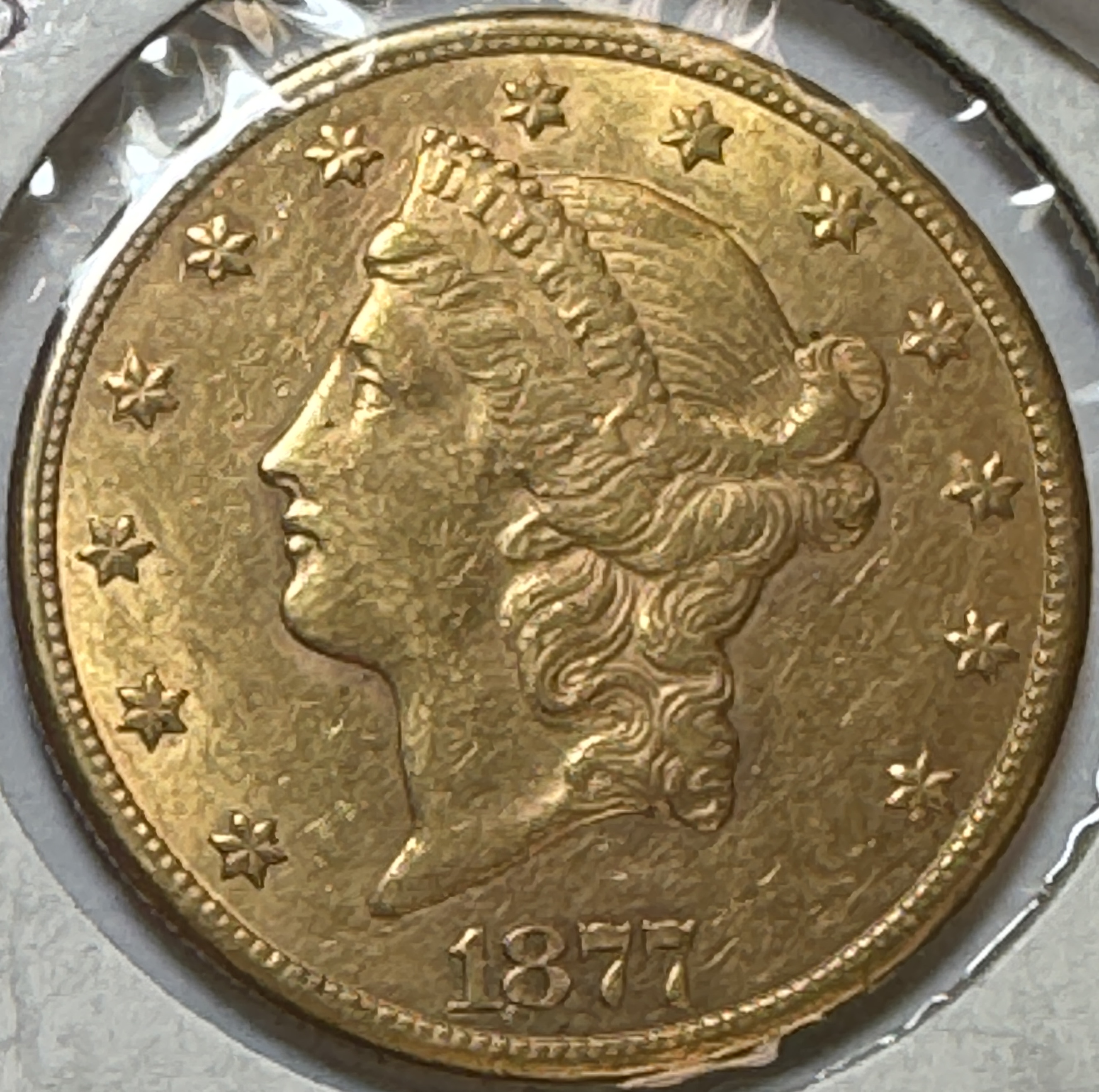RARE 1877-CC $20 Carson City Minted Gold Double Eagle | Property Room