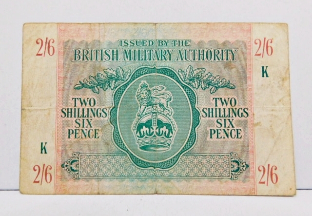 1943 Great Britain British Military Authority Two Shillings Six Pence ...