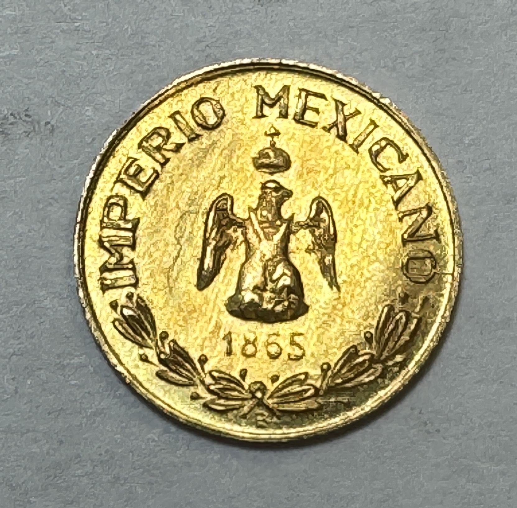 1865 Mexico Emperor Maximilian .5 Gram 22K Gold Peso Wedding Coin/Token ...