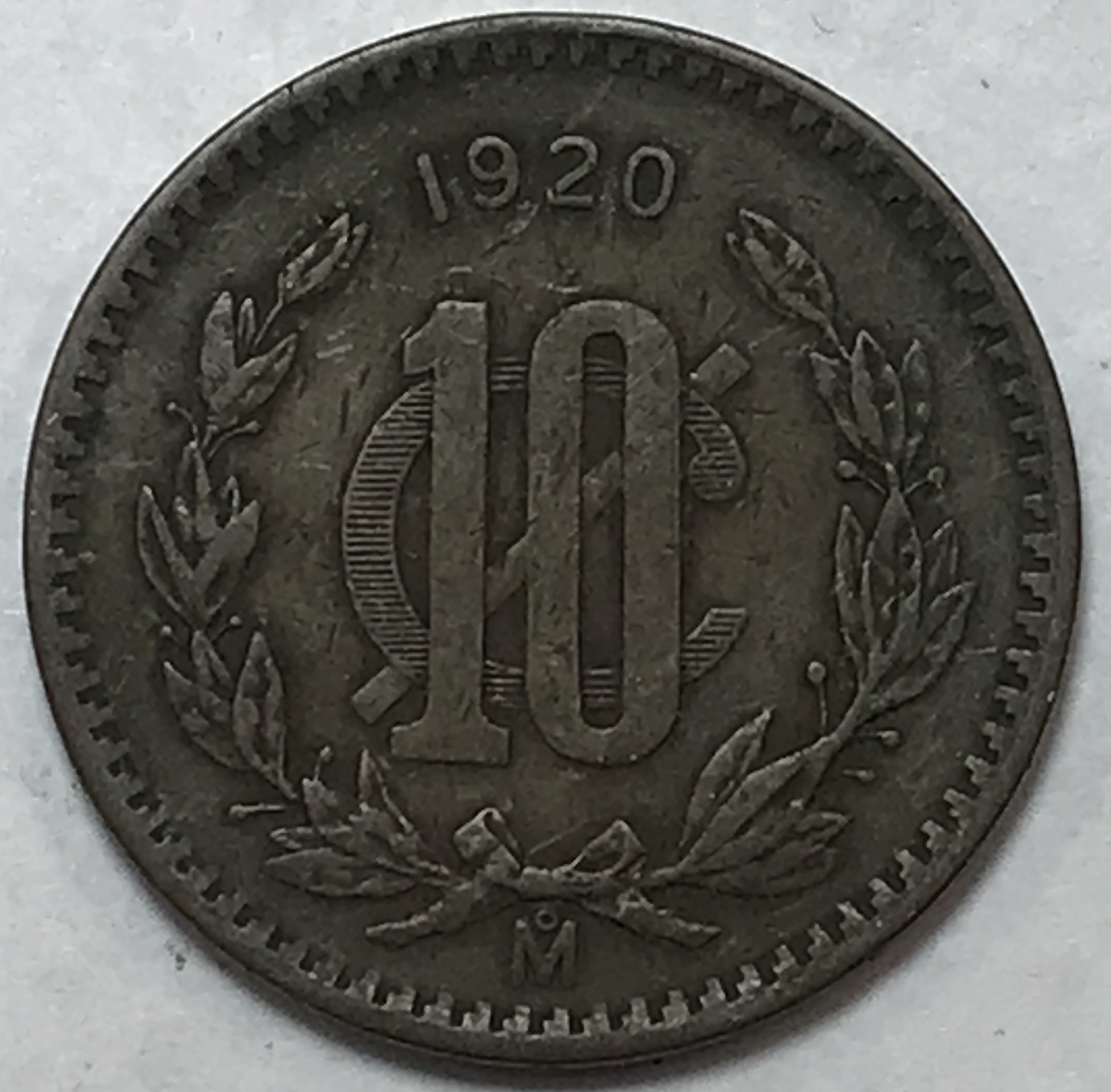 Scarce Date 1920 Mexico 10 Centavos | Property Room