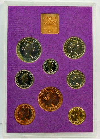 1970 Coinage of Great Britain and Northern Ireland - 8 Coin Set in Display Case | Property Room