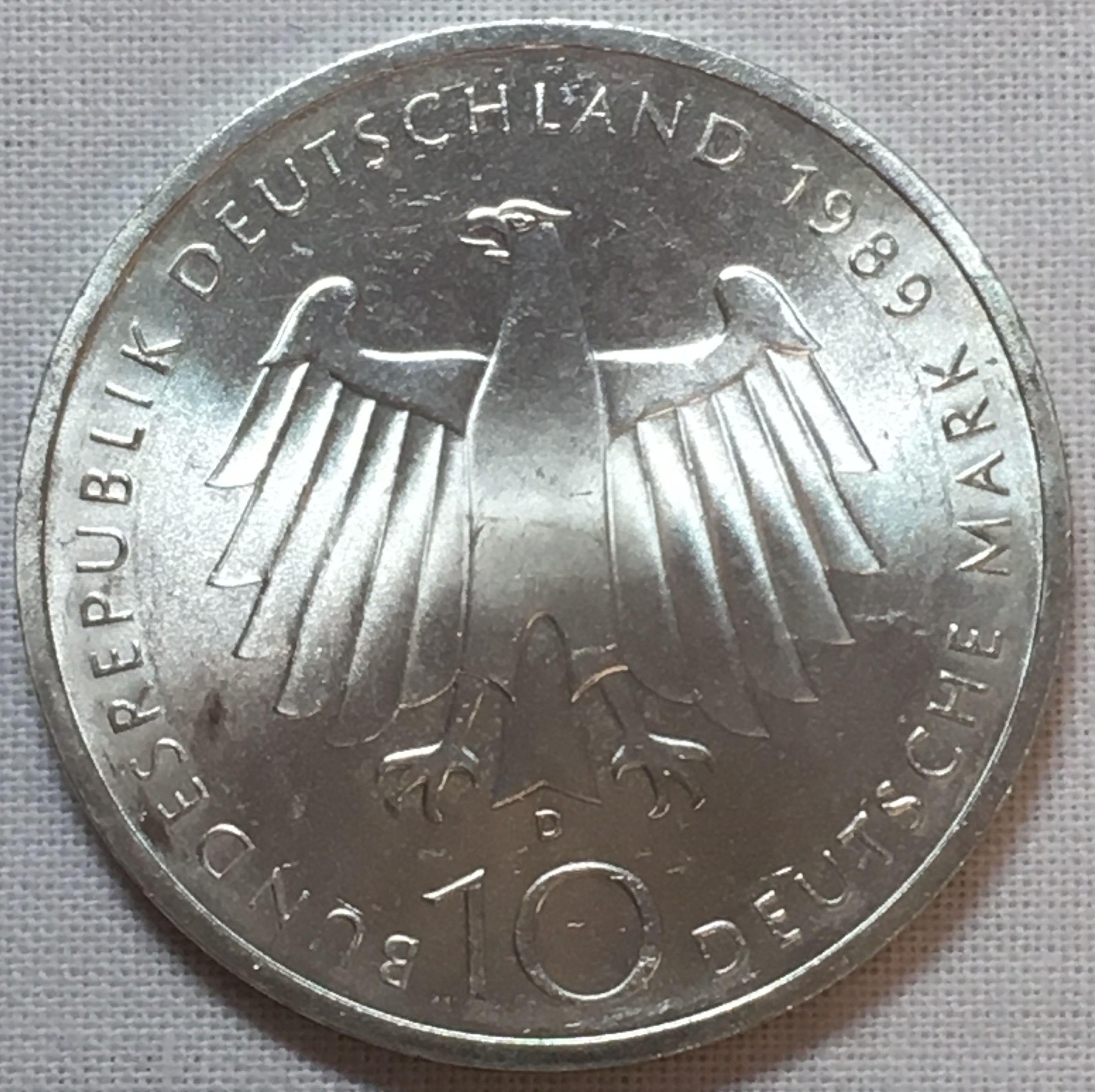 1989D West Germany City of Bonn 2000th Anniversary Silver 10 Mark ...