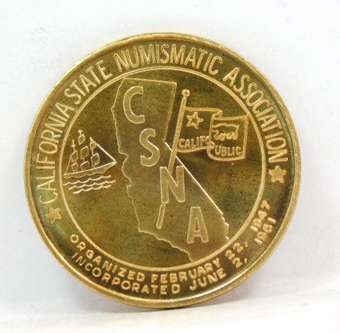 California State Numismatic Association Commemorative Medal/Coin - 1991 ...