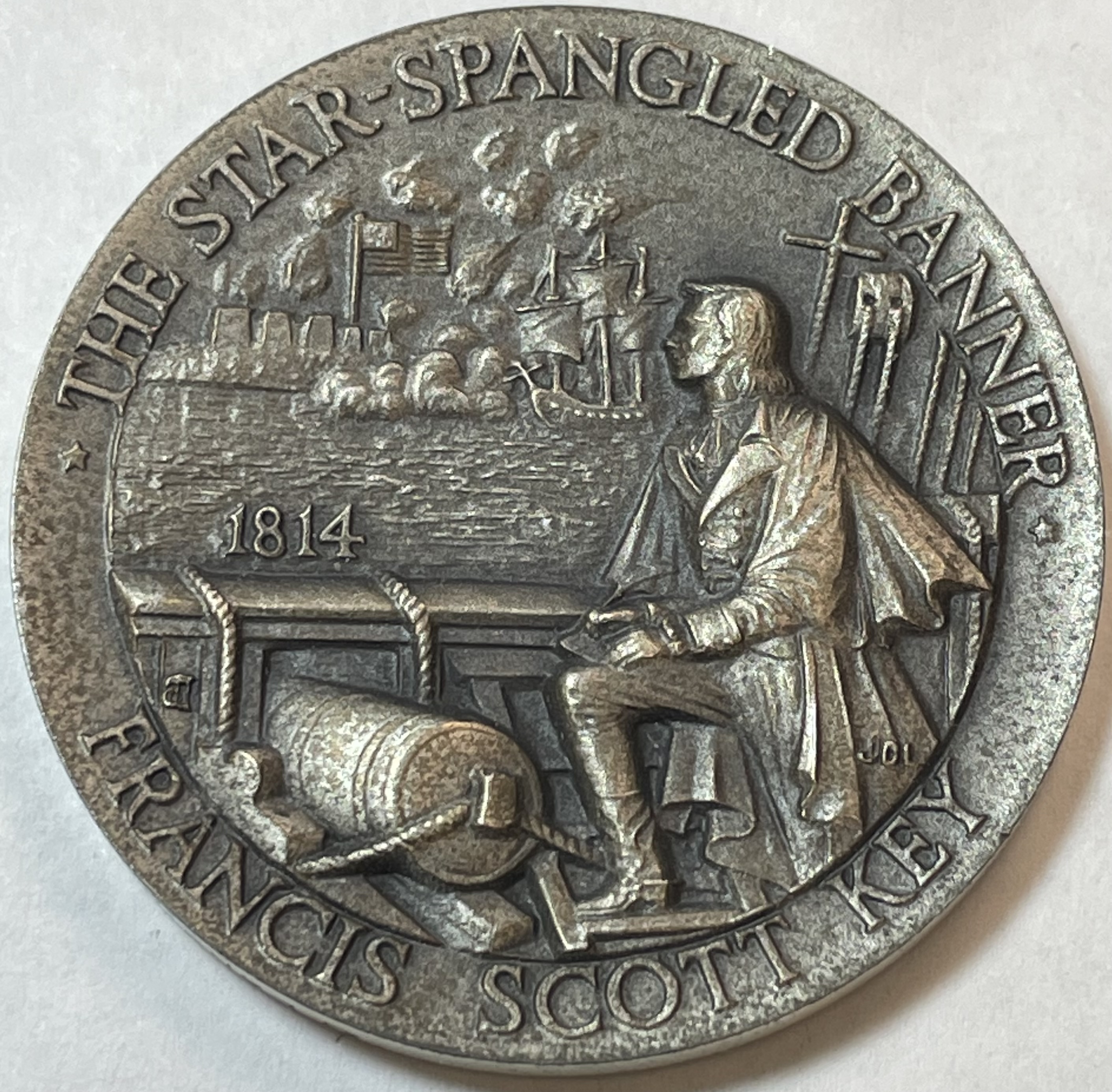 1+ oz Antiqued Silver Star-Spangled Banner - Francisc Scott Key ...