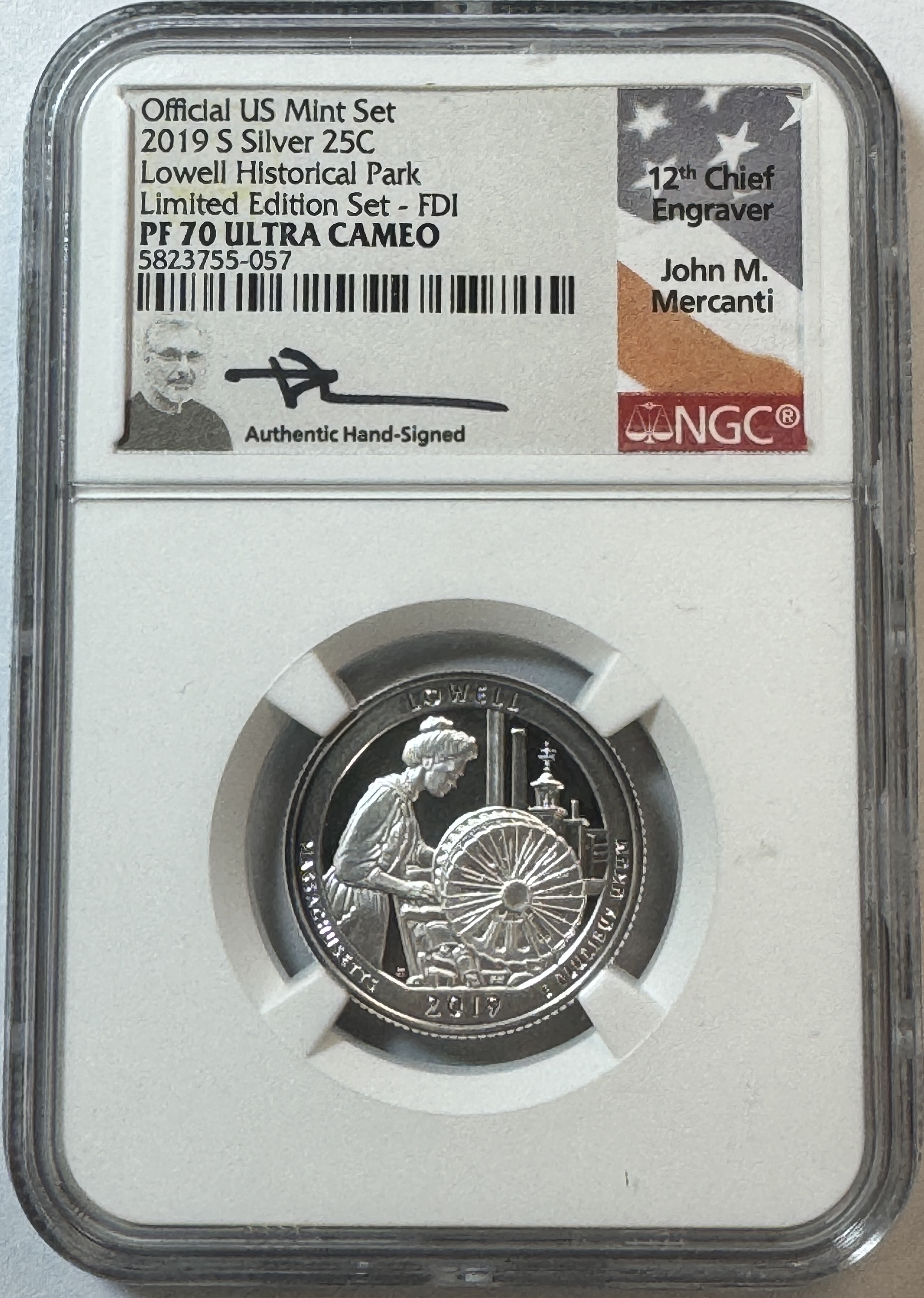2019-S $1 Lowell Historical Park Silver Quarter Limited Edition Set ...