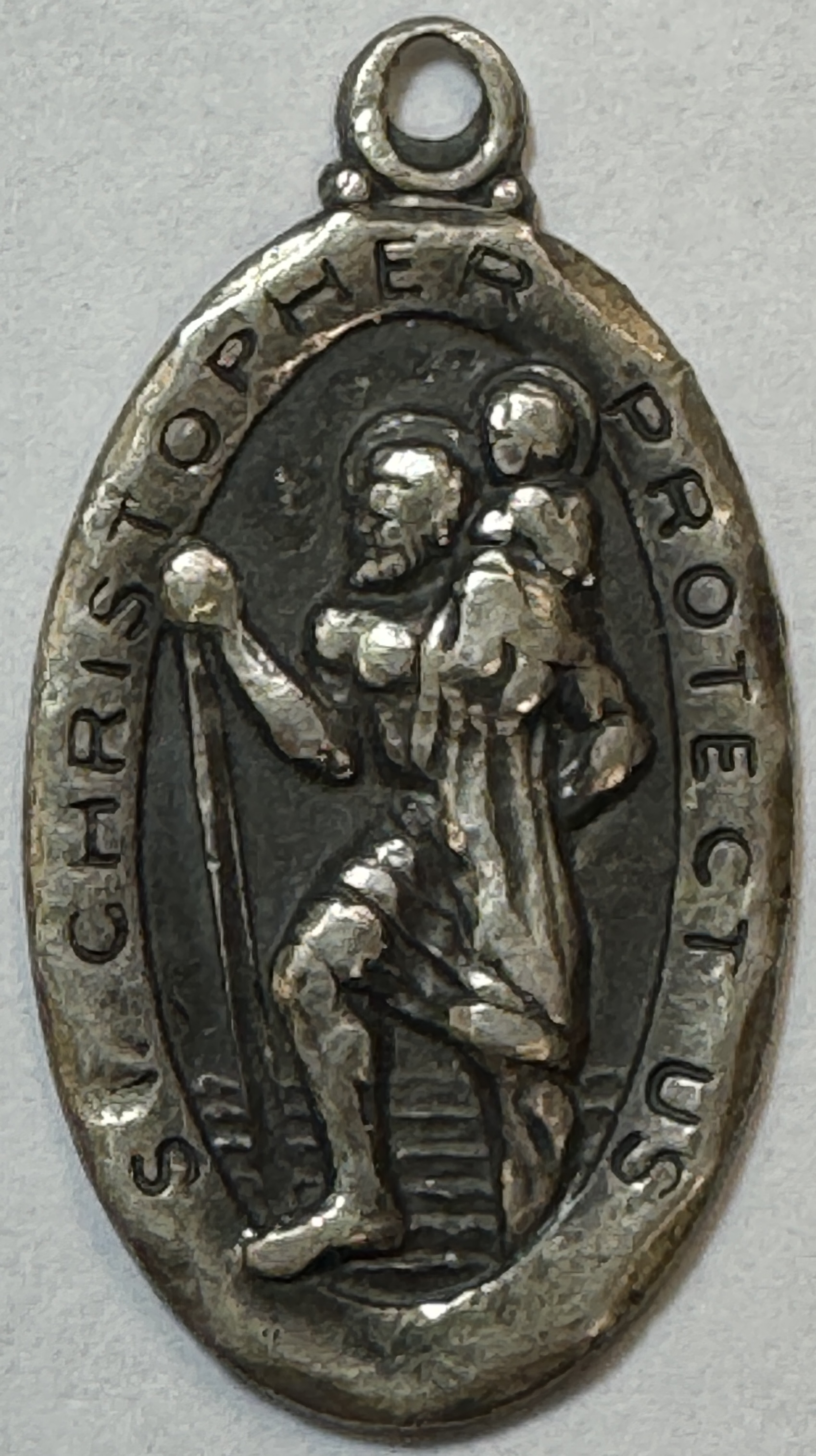 Vintage Sterling Silver St. Christopher Protection Medal/Pendant - 4.3 ...