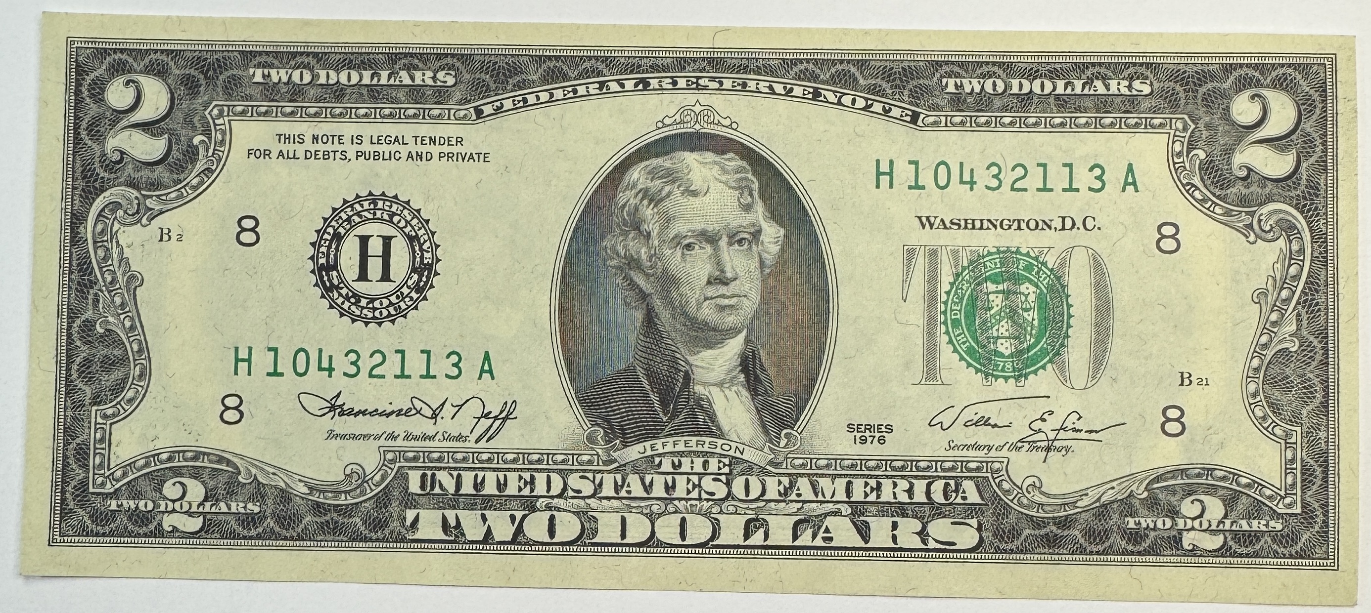 1976 U.S. Bicentennial $2 St. Louis District Federal Reserve Note ...