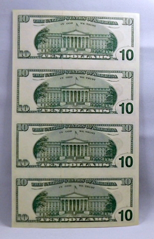 UNCUT SHEET STAR NOTE REPLACEMENT ERROR 2003 $10 Federal Reserve Crisp ...