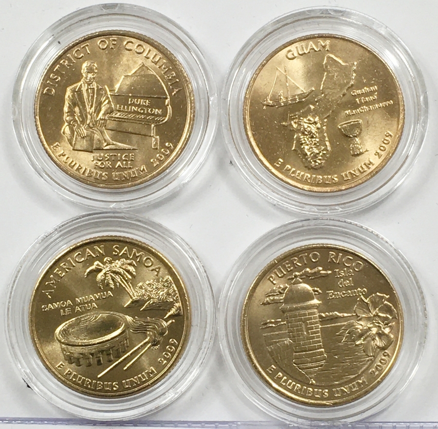 Lot of Four (4) 24K Gold Plated Commemorative State Quarters - 2009-D ...