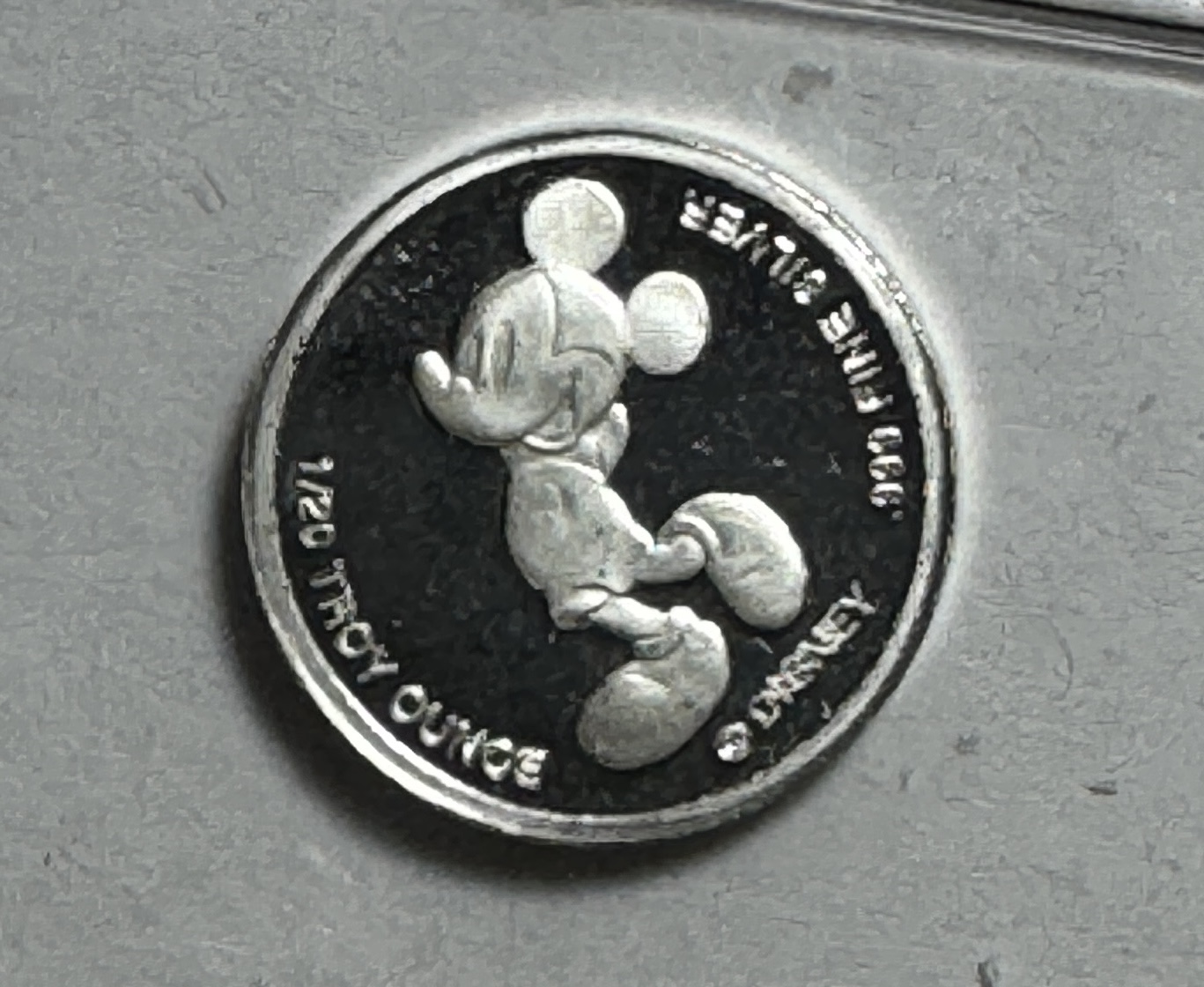 .999 Fine Silver 1/20 oz Mickey Mouse Disney Commemorative Silver in ...