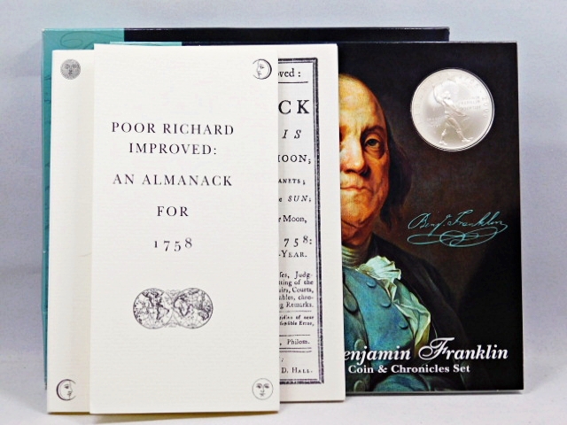 2006 Benjamin Franklin Coin And Chronicles Set With Silver Dollar and 4 ...