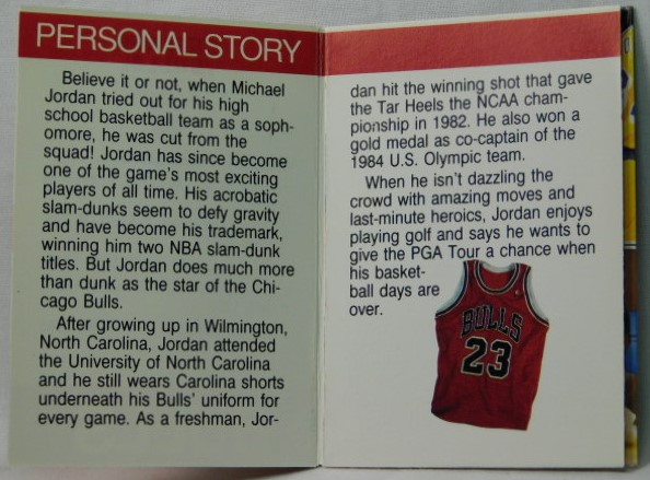 1990 NBA Hoops Collect-A-Books - Michael Jordan - Profile and Pictures ...