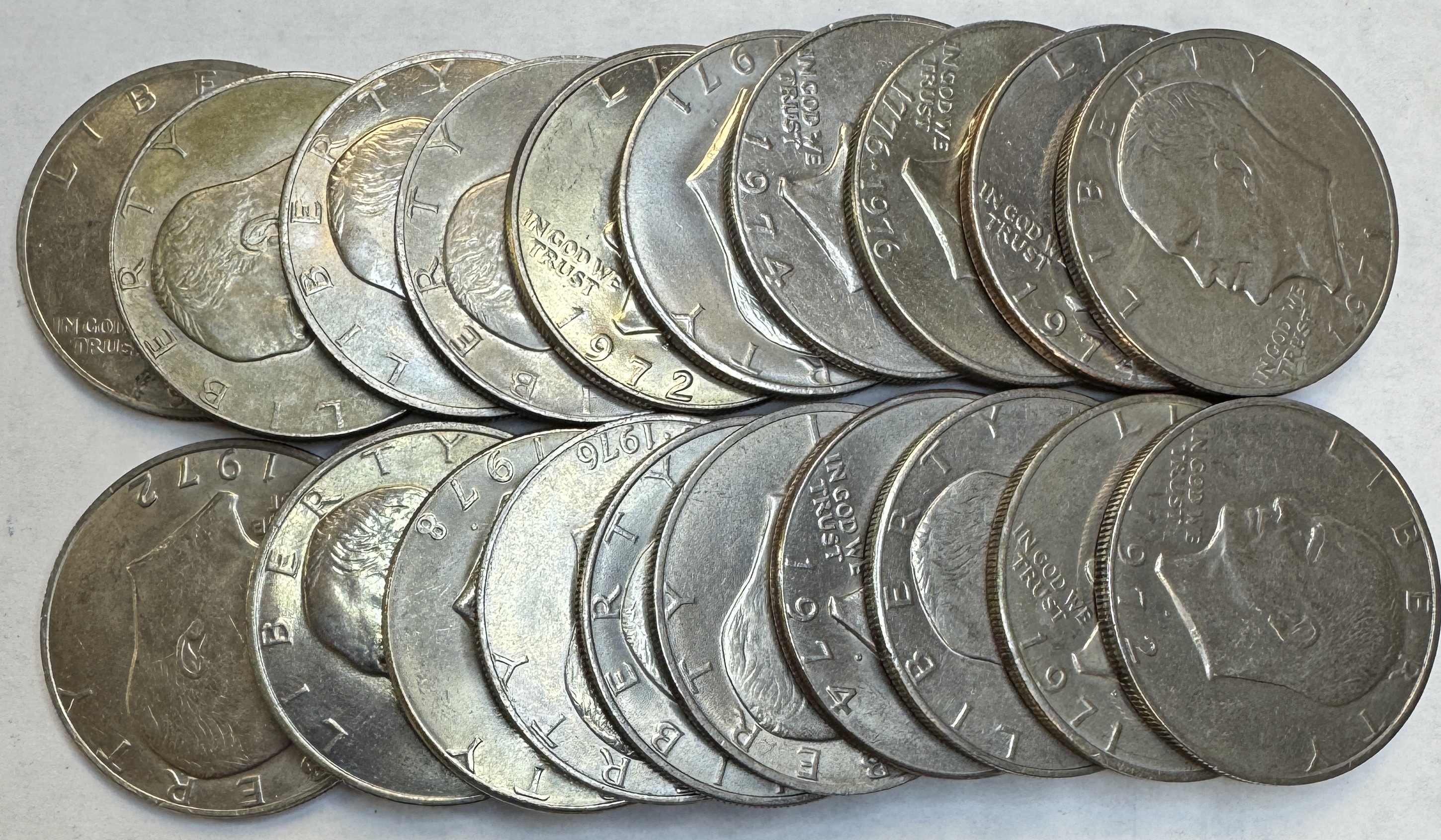 Lot of (20) 1970's Eisenhower "Ike" Dollars Including 1976 U.S ...