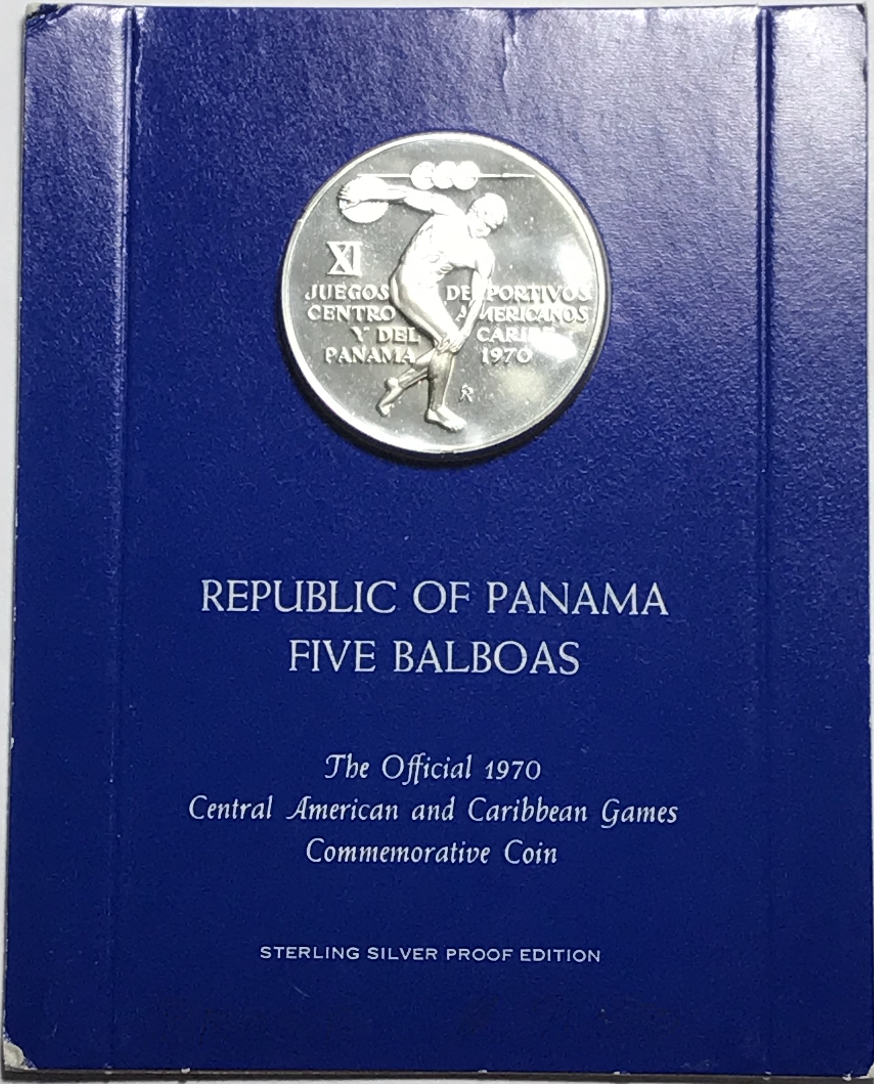 1970 Panama Silver 5 Balboas Central American and Caribbean Games Proof ...