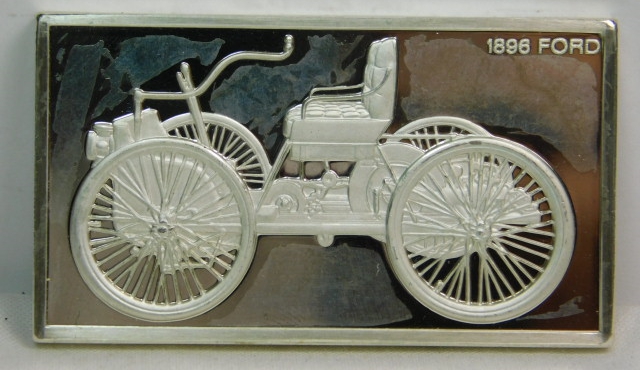 1974 2+ Troy oz Sterling Silver Proof Ingot Commemorating the 1896 FORD ...