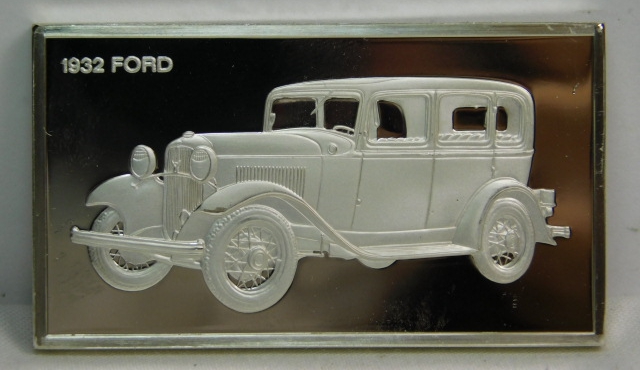 1976 2+ Troy oz Sterling Silver Proof Ingot Commemorating the 1932 FORD ...