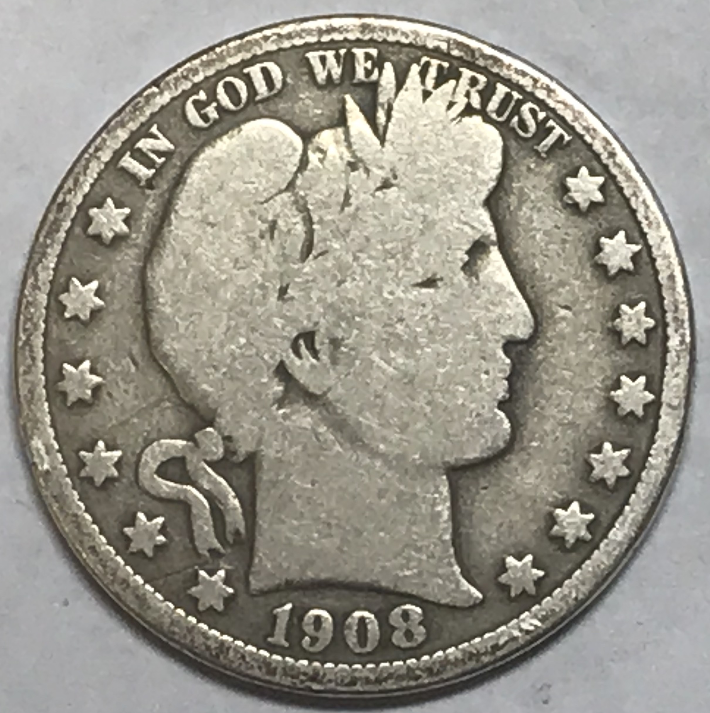 1908-O New Orleans Minted Silver Barber Half Dollar | Property Room