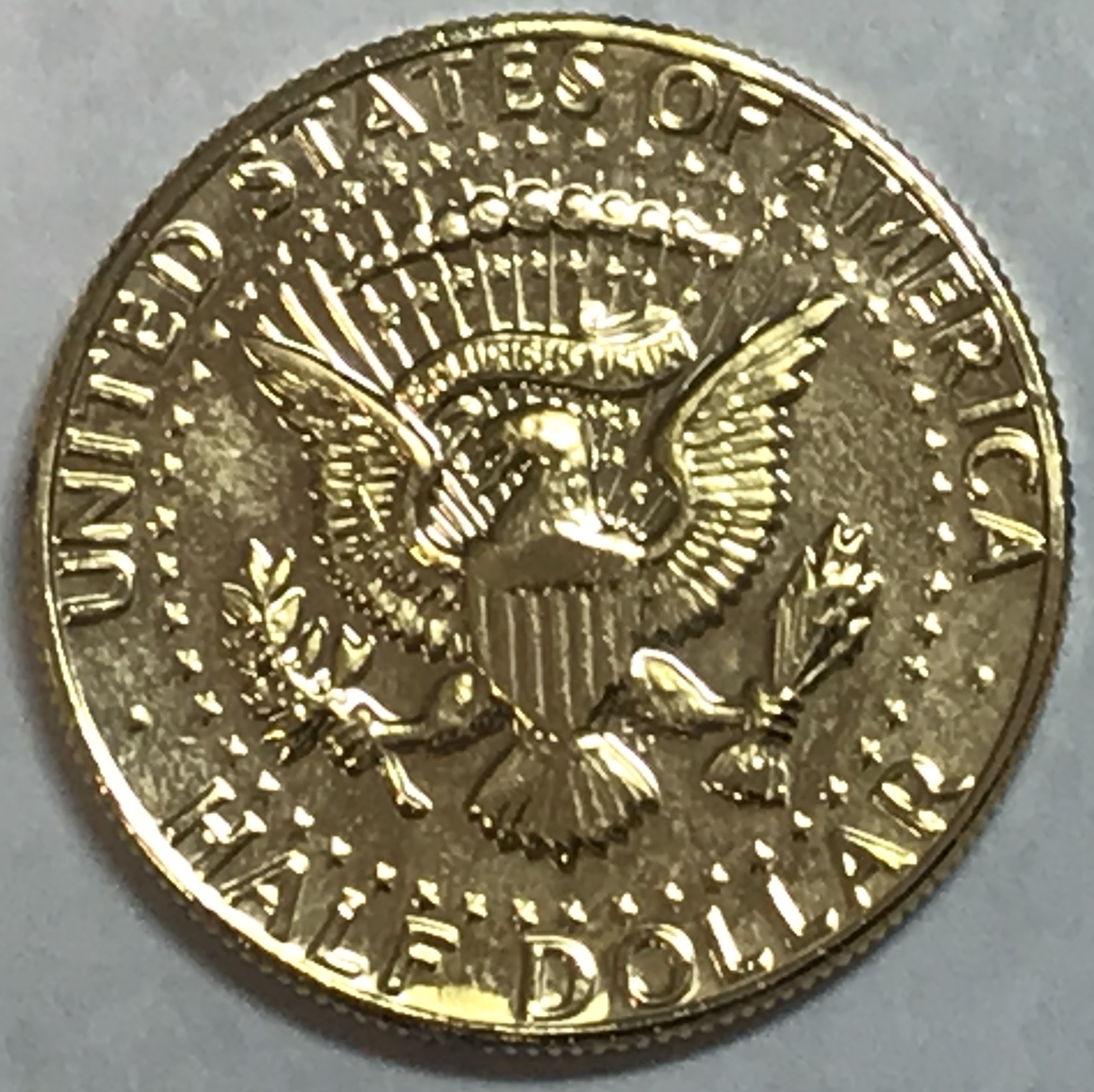 24K Gold Plated 1981 D Kennedy Half Dollar Property Room