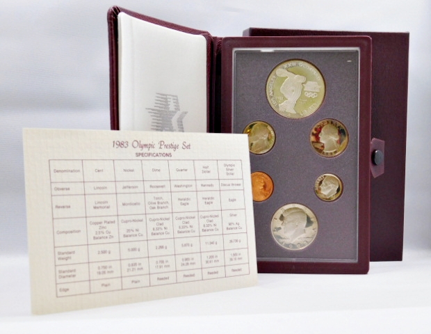 1983 U.S. Mint Silver Prestige Proof Set w/Olympic Commemorative Silver ...