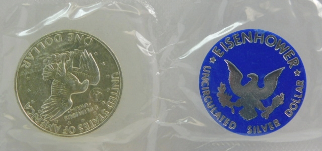 1971-S SILVER Blue Package IKE Dollar Coin-Brilliant Uncirculated ...