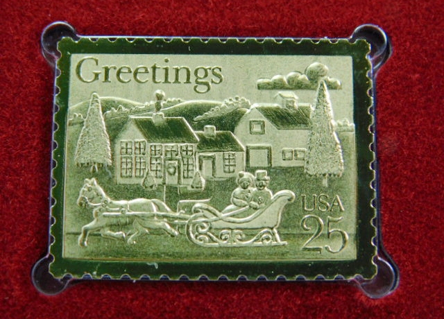22K Gold Proof Replica Stamp - Christmas 1988 - Traditions of Christmas ...