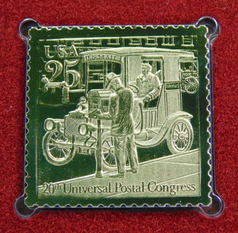 22K Gold Proof Replica Stamp - Classic Mail Transportation - Automobile ...