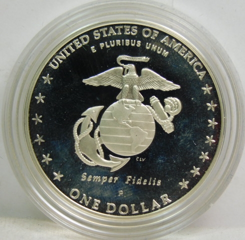 2005-P United States Marine Corps Commemorative Proof Silver Dollar ...